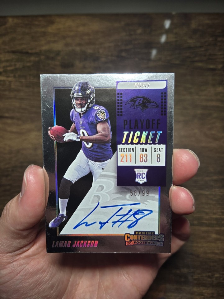 2018 Panini Contenders Lamar Jackson Playoff Ticket Rookie Auto /99 | eBay