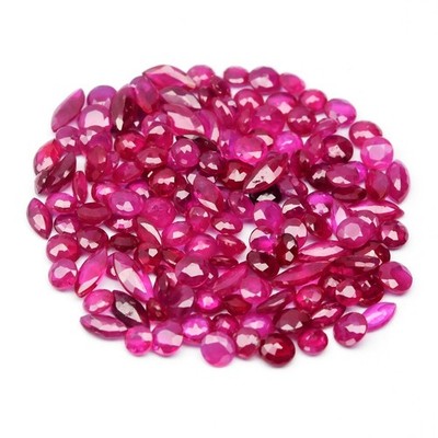 💎 148p Lot 13.17ct t.w Natural Purplish Red Burmese Ruby - Heated Only ...