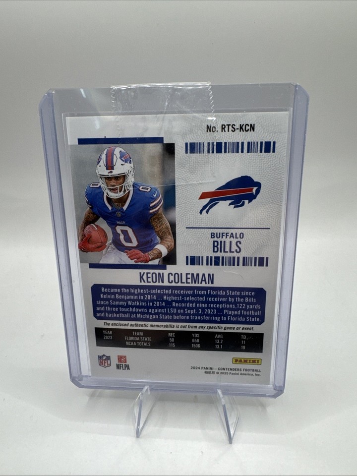 Keon Coleman - 2024 Contenders Rookie Ticket Swatch #RTS-KCN Bills ...
