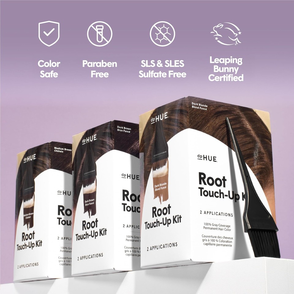dpHUE Root Touch-Up Kit, Medium Brown - Permanent Hair Color for Gray ...