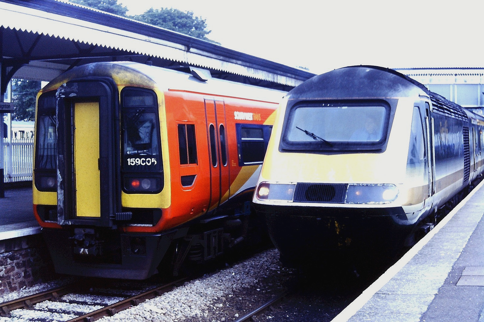 Original 35mm Slide, HST Power Car 43035 & Class 159 159005 Paignton 12 ...