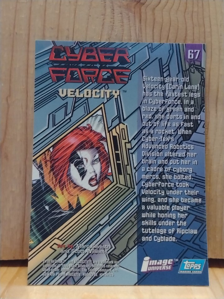 1995 TOPPS: IMAGE UNIVERSE: #67 CYBER FORCE: VELOCITY. CHROMIUM B90 | eBay