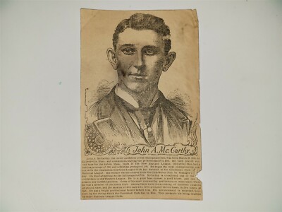 Jack McCarthy 1893 Cincinnati Reds Sporting News Phototype VERY RARE ...