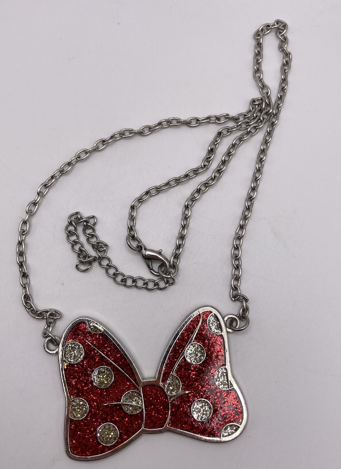 Disney Jewelry Sparkly Minnie Mouse Bow Necklace | eBay