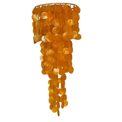 Capiz Shell Chandelier Hanging Ceiling Light Fixture Chime 3 Tier Retro ...