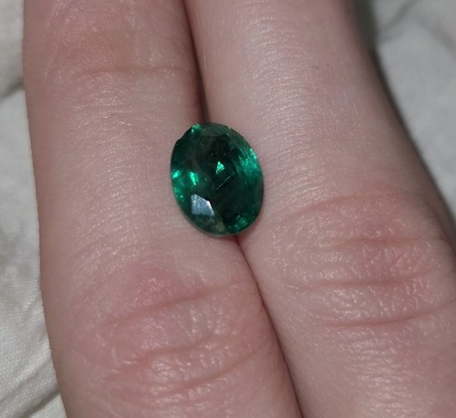 2.76 Ct GIA CERTIFIED Natural Emerald Oval Shape Cut Faceted Loose ...