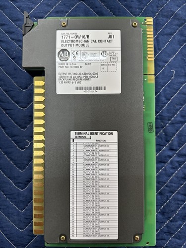 ALLEN BRADLEY 1771-OW16/B ELECTROMECHANICAL CONTACT OUTPUT MODULE REV ...