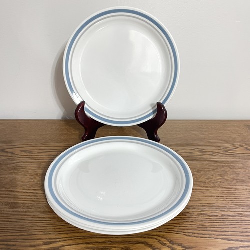 Set Of 4 Corelle Indigo 8.5" Luncheon Salad Plates White With Blue Gray ...