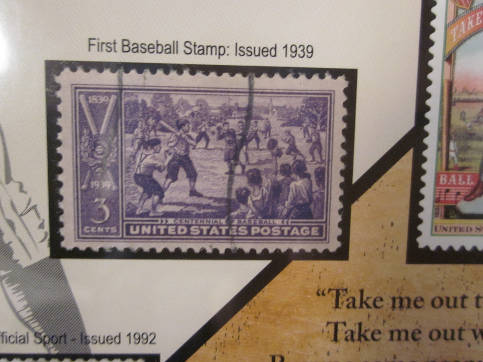 USPS Baseball Stamp Framed Picture 2008 Take Me out to the Ball Game ...