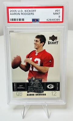 2005 Upper Deck UD Kickoff AARON RODGERS #91 Rookie Card RC PSA Graded ...