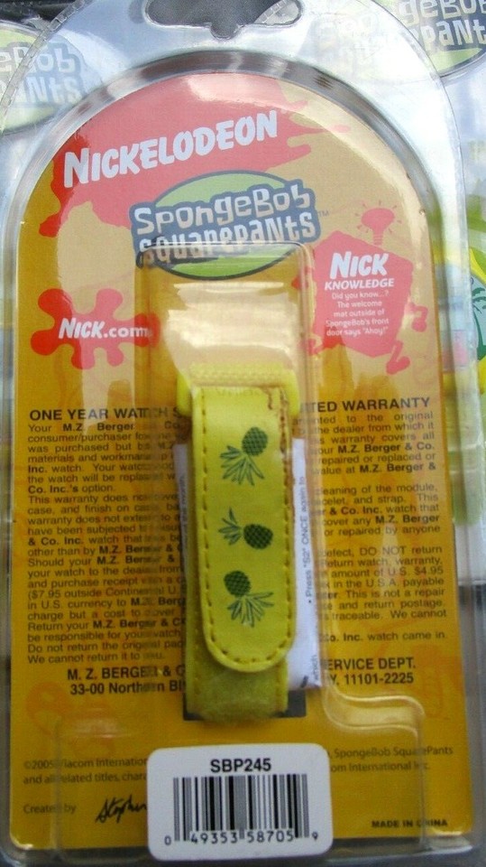Spongebob + Patrick Yellow 9" LCD Digital Display Nylon Band Watch ...