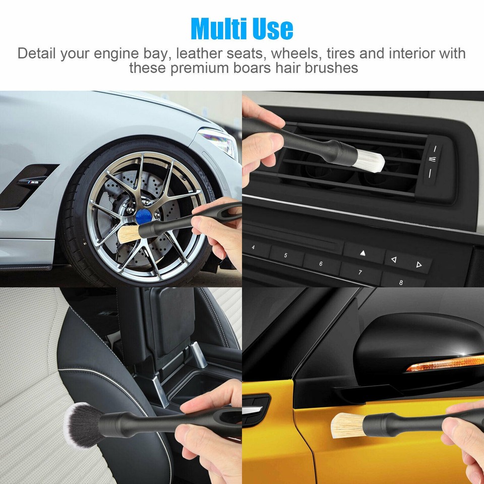 3 In 1 Car Detail Brush Set Wheel Tire Rim Spoke Grill Engine Bay Cleaning Tool | eBay