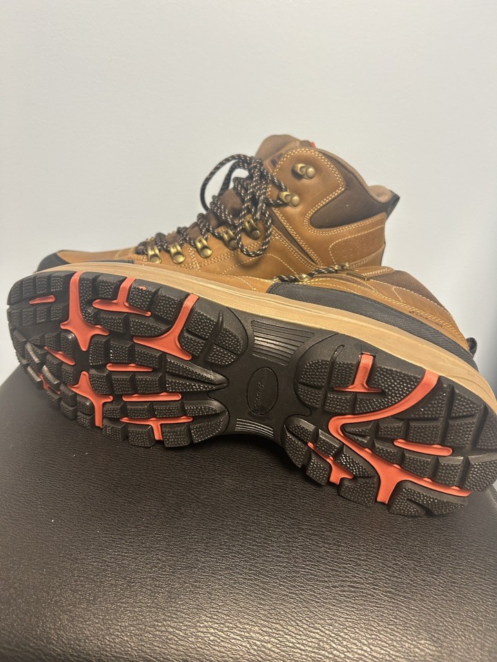 Eddie Bauer Brandon Brown Leather Waterproof Hiking Trail Boot Men's Sz ...