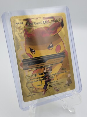 Primal Pikachu EX XY8 Gold Foil HP 1440 Rare Fan Art NM/M | eBay