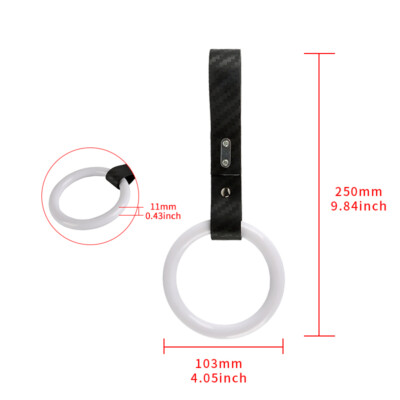 Car Accessory JDM Round TSURIKAWA White Ring Handle Strap PVC Carbon X2 ...