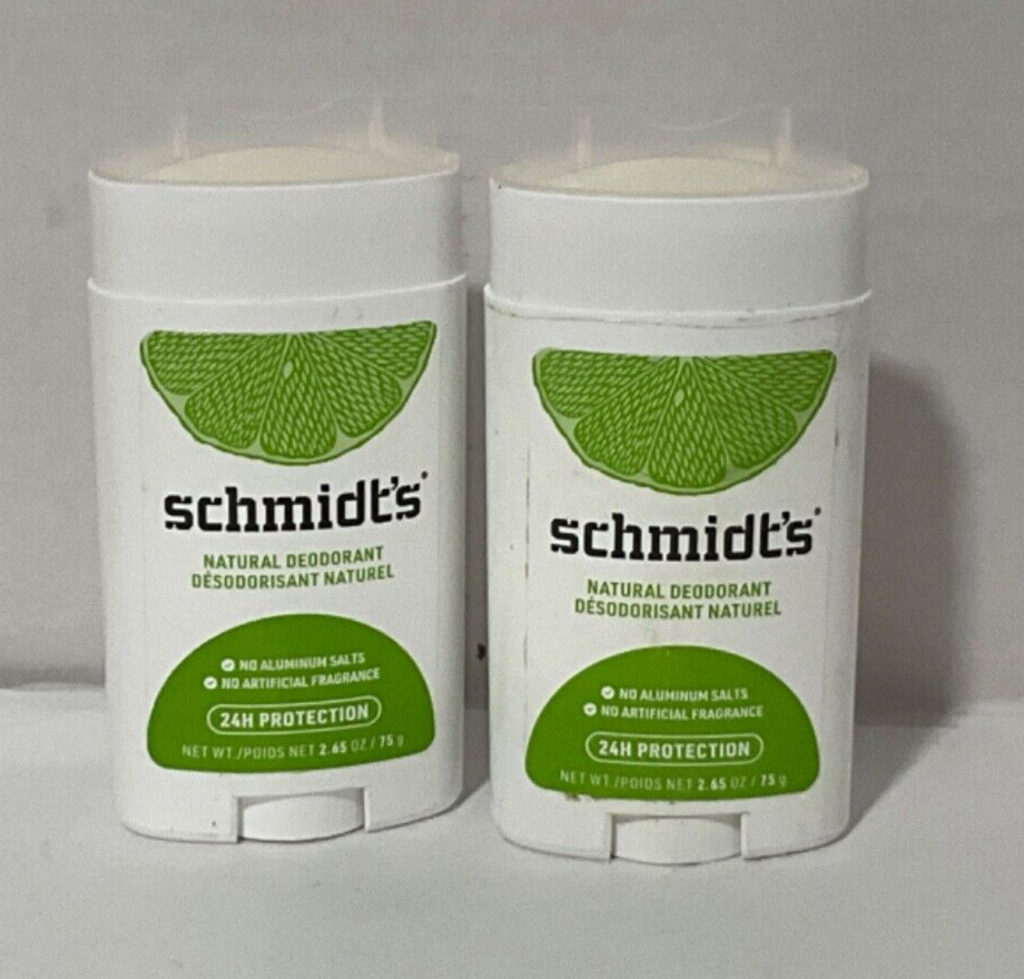 2 Schmidts Natural Deodorant Bergamot & Lime Stick 2.65oz Broken or ...