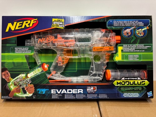 Nerf N-Strike Evader Clear Ghost Ops LED Gun & 12 Dart Mag Clip RARE! | eBay