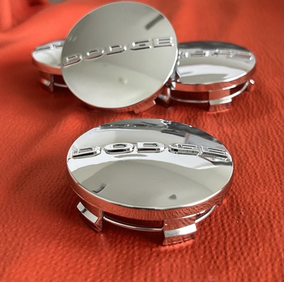 4x Glossy Silver Dodge 63mm Wheel Center Caps Fits Challenger Charger ...
