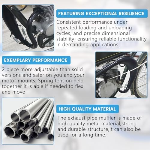 Split Pipe Exhaust Muffler For 2 Stroke 50cc 66cc 80cc 100cc Split Pipe ...