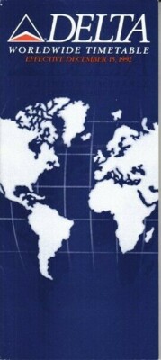 Delta Air Lines timetable 1992/12/15 | eBay