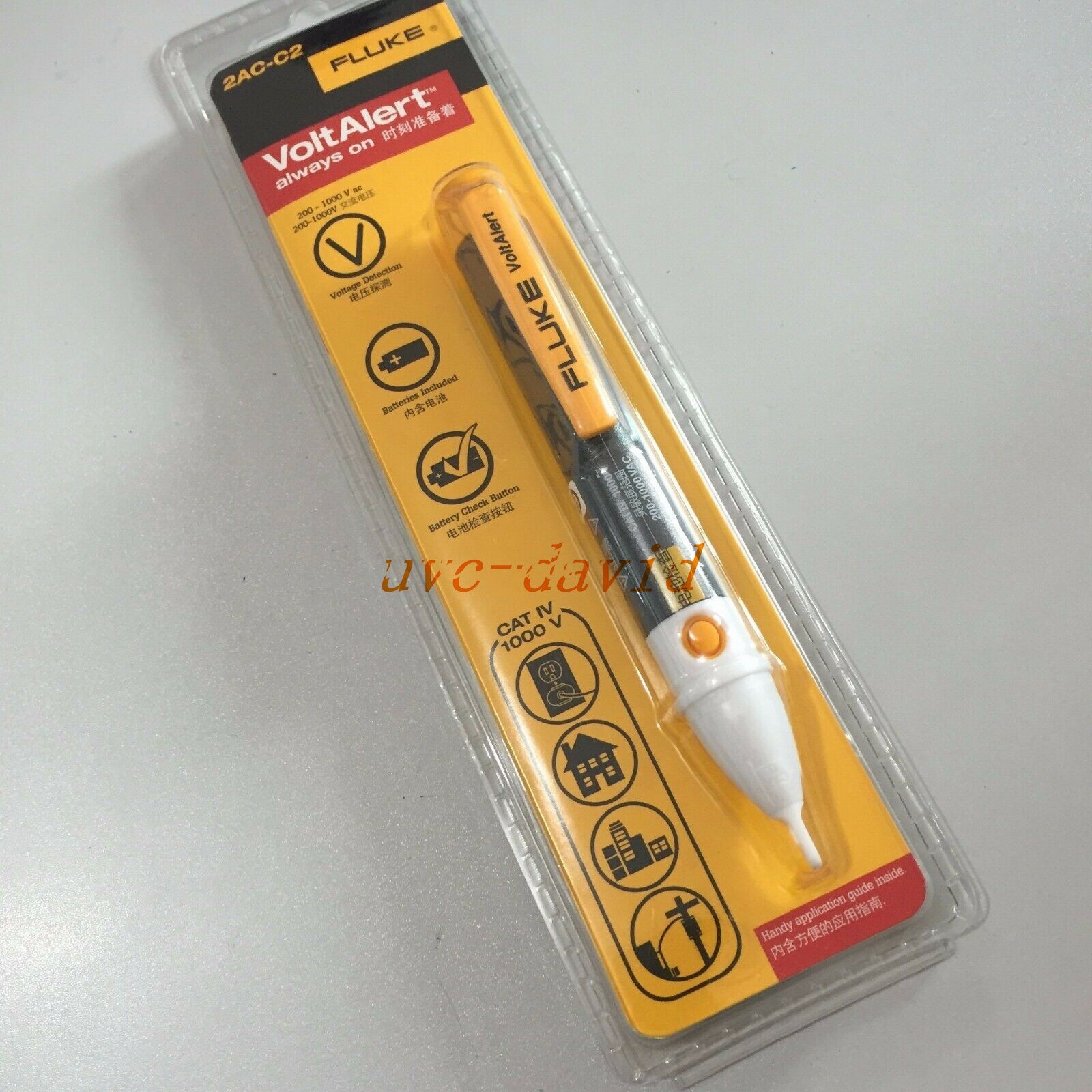 FLUKE 2AC-C2 VoltAlert Non-Contact Voltage Pen AC200-1000v Detector ...