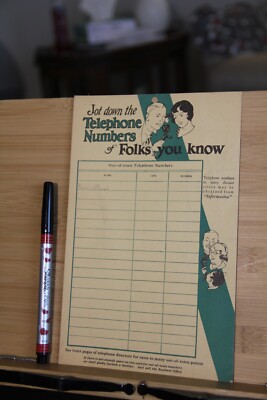 Vintage 1930 Southwestern Bell Telephone Company Jot Down the Telephone ...