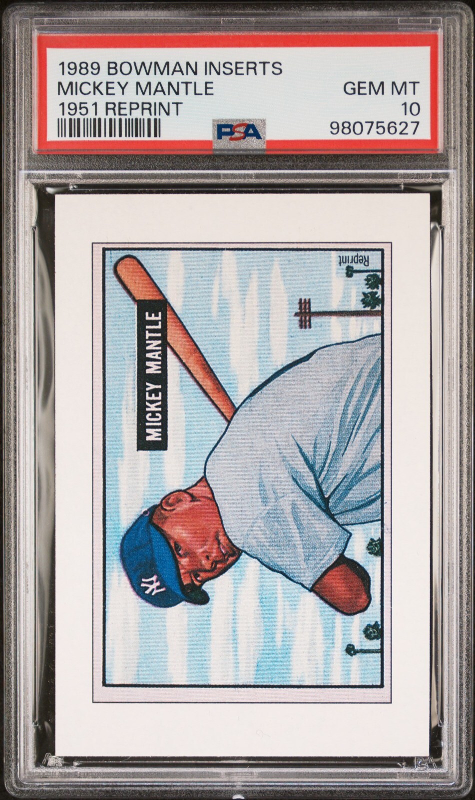 1989 Bowman Inserts 1951 Reprint MICKEY MANTLE - PSA 10, New York ...