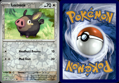 Pokemon TCG Lechonk | 182/197 | Reverse Holo | Pokemon Obsidian Flames ...