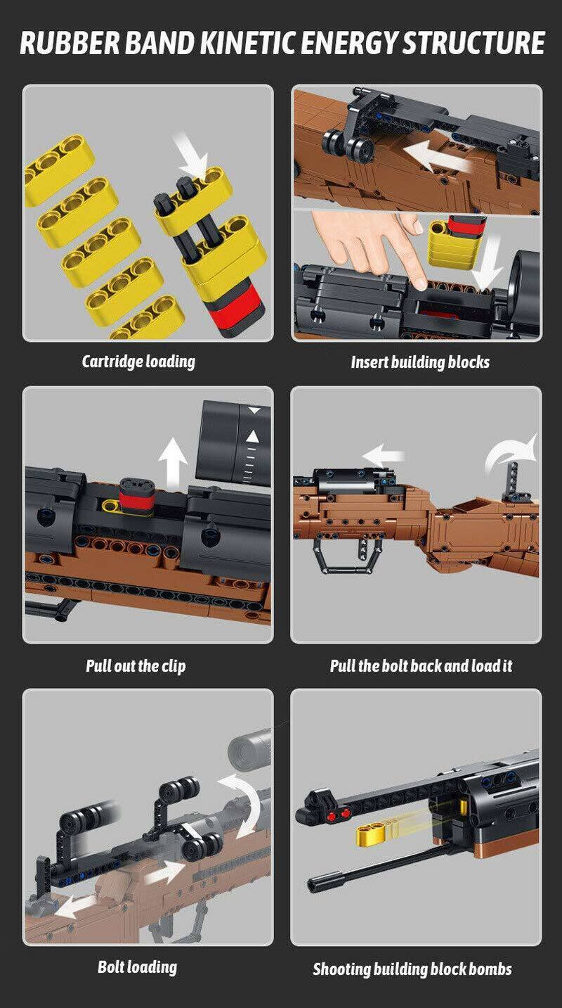 NEW 1022Pcs Model Set 1:1 98K Sniper Rifle Building Blocks Toys ...