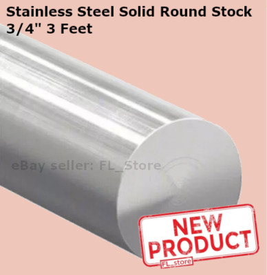 3/4" x 3 Feet Stainless Steel Round Rod Solid Stock 304 Unpolished 36 ...