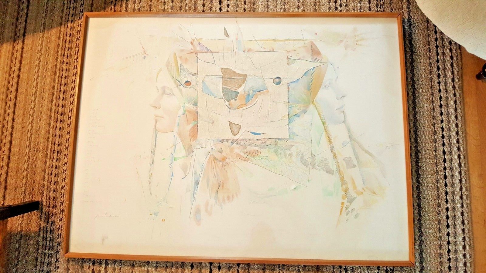 Joni Pienkowski Mixed Media Art Work - Framed (41" x 31" HEAVY), Signed ...