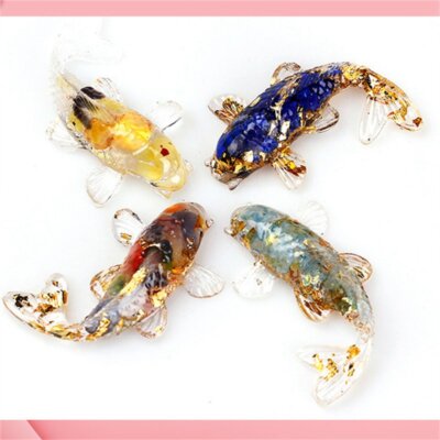 Decoration Gift 1.5" Fish Statue Stone Healing Carved Mineral Gemstone ...