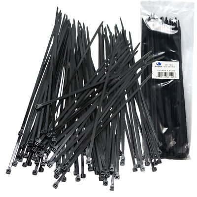 100 pcs BLACK Cable Ties 12" inch 52lbs, Fantastic Quality, Zip Ties ...
