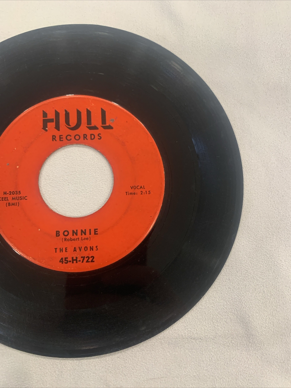 THE AVONS 45 RPM - Baby- Bonnie - 1961 DOOWOP on HULL 1ST LABEL - 7 ...