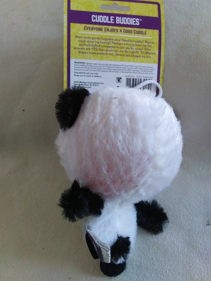 Multipet Knobby Noggins Panda Squeaky Plush Dog Toy Bumpy Head Cuddle ...