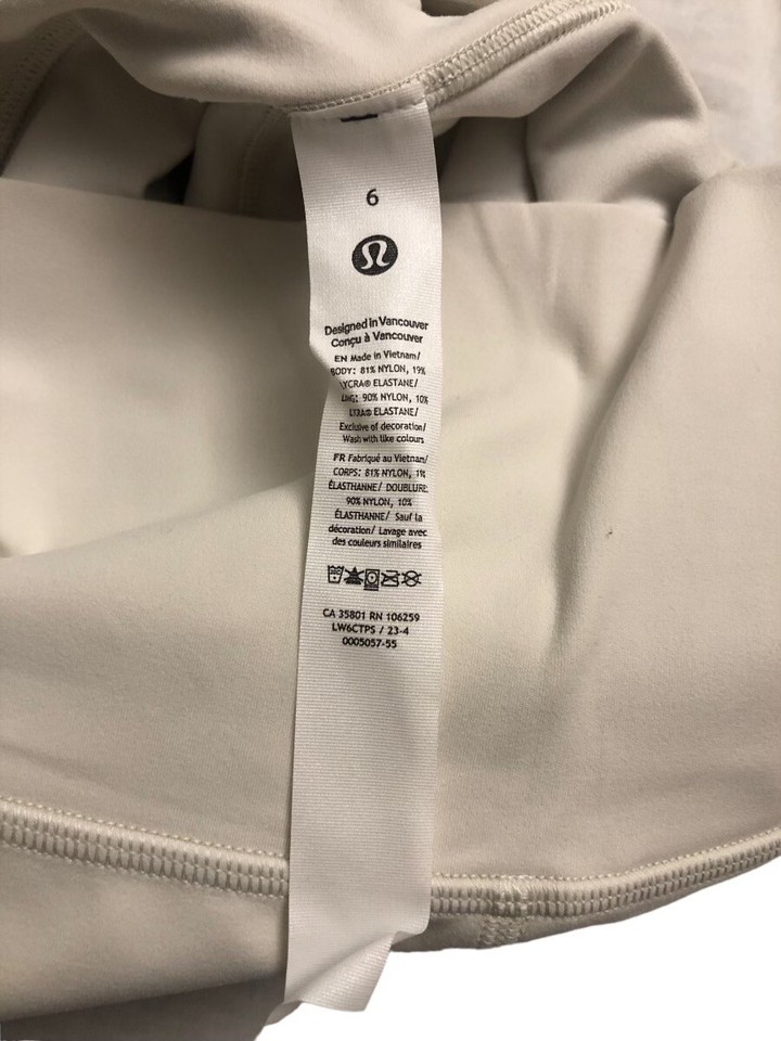 Lululemon Align HR Womens Legging 23” Crop Color Bone White Size 6 $88 ...