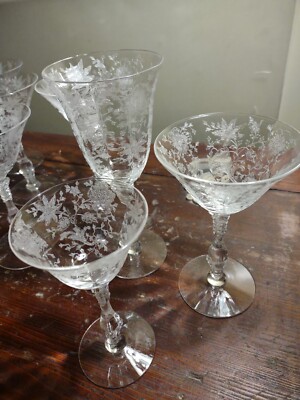 Cambridge Rose Point Etched Glassware | eBay