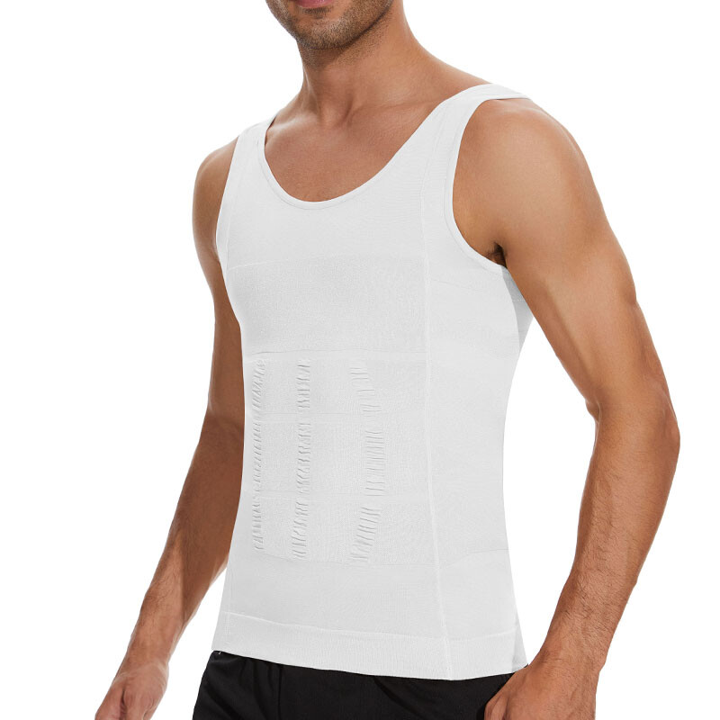 Mens Slimming Body Shaper Compression Shirt Shapewear Shaping Vest ...