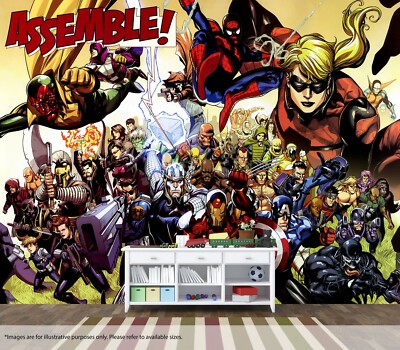 Avengers Comic 2 Wall Mural Quality Pasteable Wallpaper | eBay UK