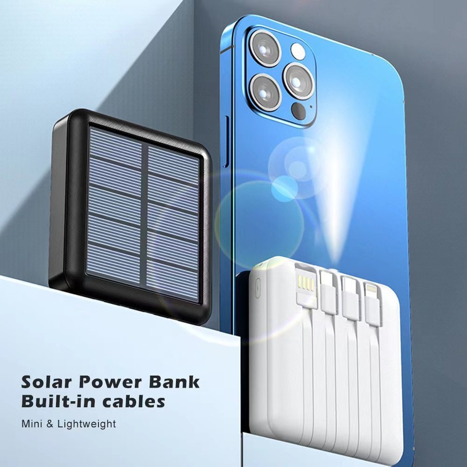 Mini Solar Power Bank Portable Charger Fast Charging External Battery ...