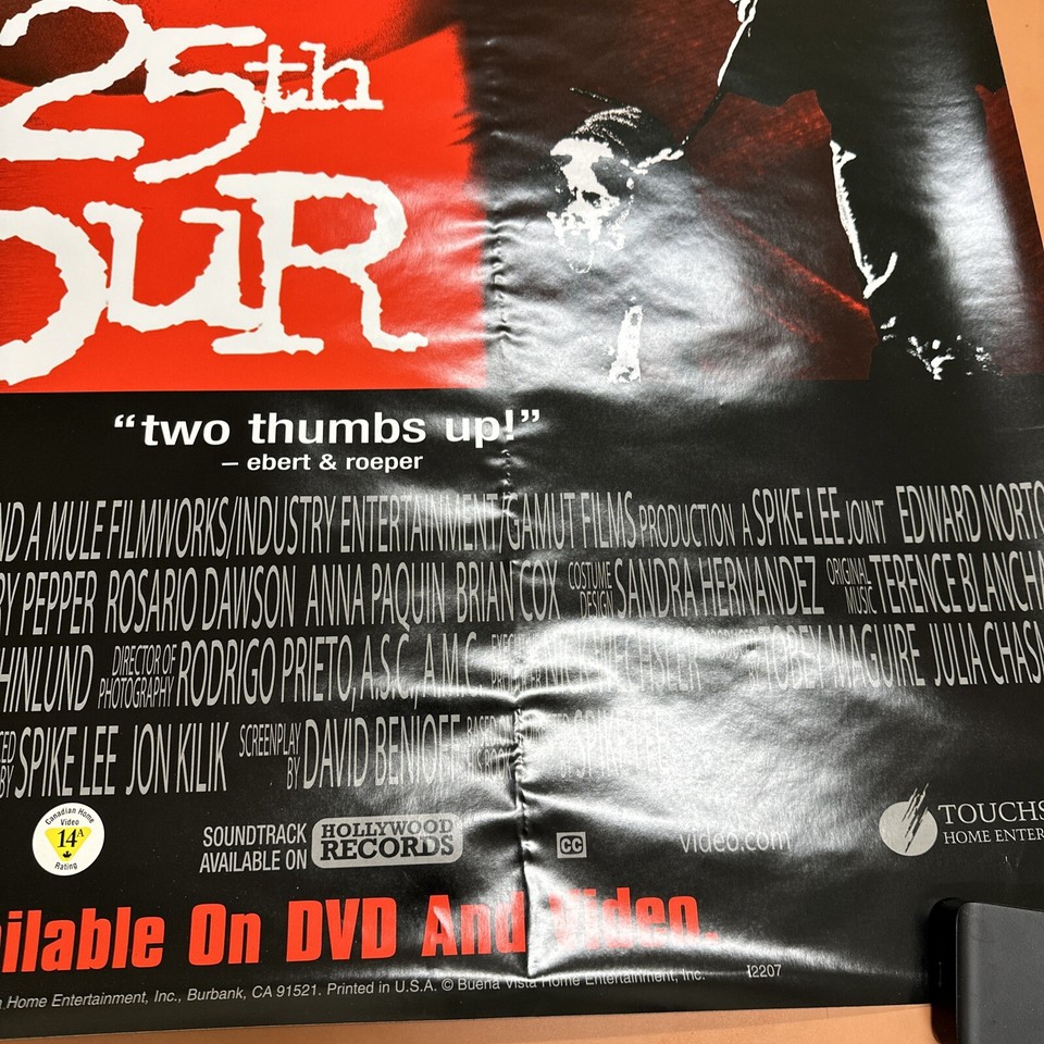 25th Hour Movie DVD Poster 27" xX 40" | eBay
