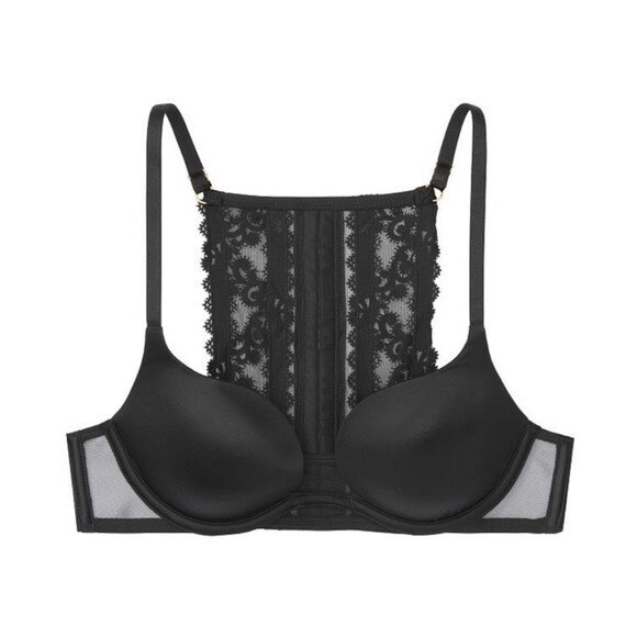 Victoria's Secret Very Sexy Lightly-Lined Lace Back Black Bra Size 38 ...
