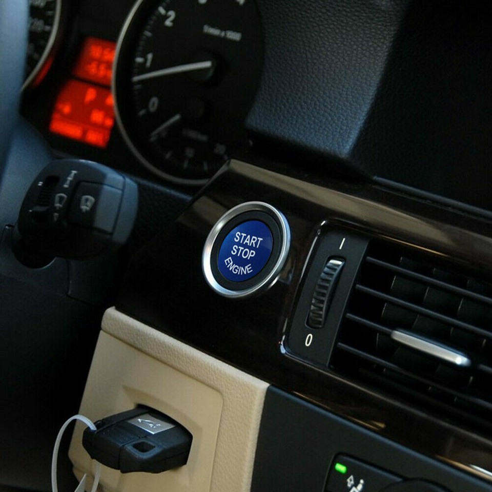 Blue Engine Button Start Stop Switch Cover For BMW E90 E60 E84 E71 X1 ...