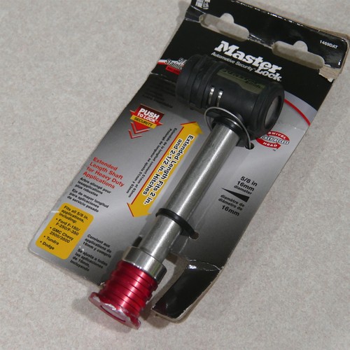 Master Lock Silver & Red Receiver Lock ~ Stainless Steel Barbell Hitch ...