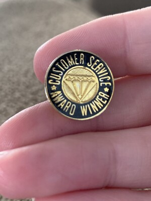 Vintage Award Winner Customer Service Gold Tone Enamel Lapel Pin (GW4 ...