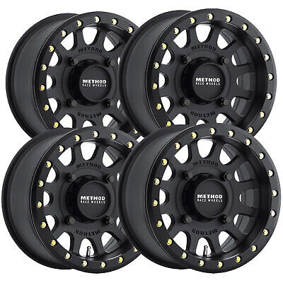 (Set of 4) Method UTV MR401 Beadlock 15x6 4x156 Matte Black Wheels Rims ...