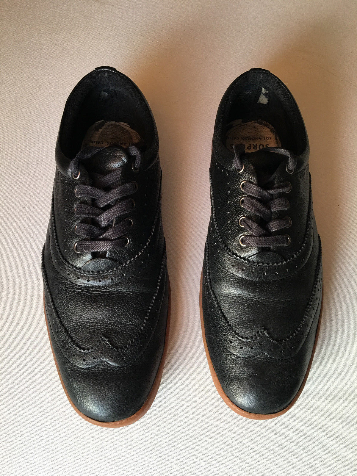 Generic Surplus Men's Black Leather Wingtip Sneakers Athletic Fashion ...