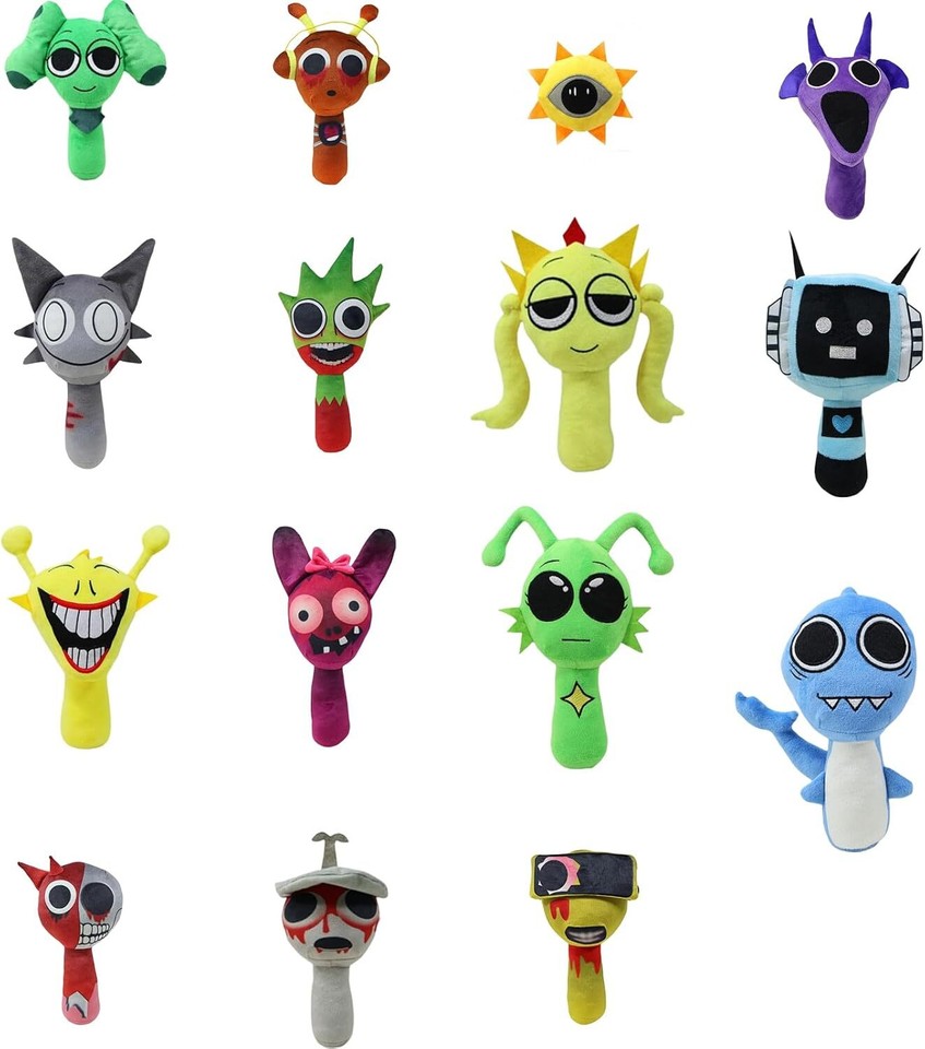 Mutant Sprunki Horror Wenda Plush Gray Simon Pinki Soft Plush Monster ...