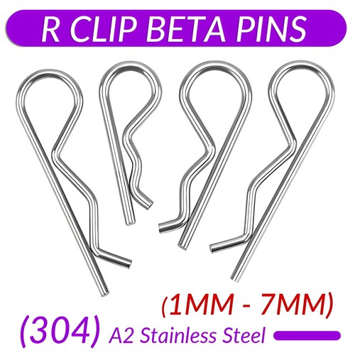 R Clip Stainless Steel 304 A2 Beta Pins 1mm 1.2mm 1.6mm 2mm 2.5mm 3mm ...