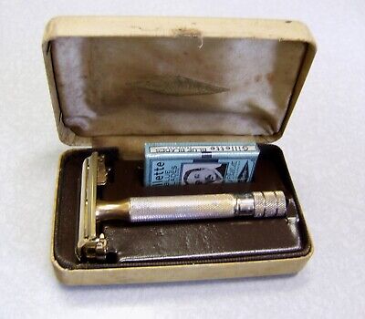 Vintage Gillette 1940 Milord Tech Gold TTO Double Edge Safety Razor Set ...